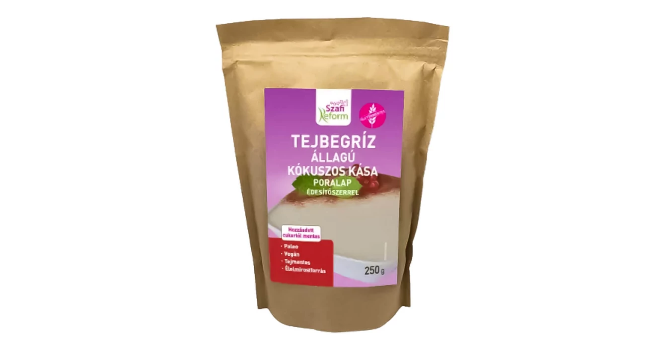 Szafi Reform tejbegríz állagú kókuszos kása poralap édesítőszerrel 250g ... Szafi Reform tejbegríz állagú kókuszos kása poralap édesítőszerrel 250g ...