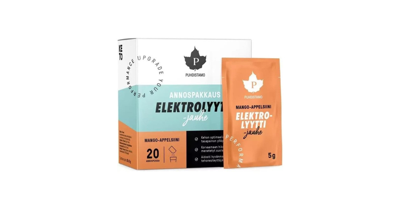 Puhdistamo Elektrolit mangó-narancs ízű italpor 20 tasak - Fittpiac.hu